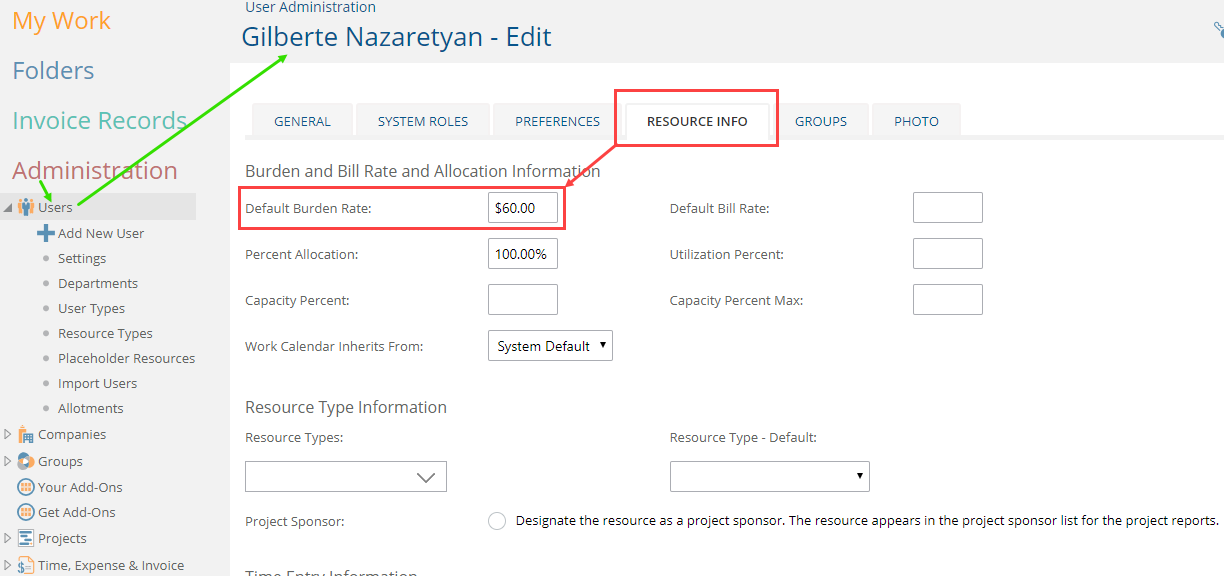 Using Burden Rates – Project Insight Help Center