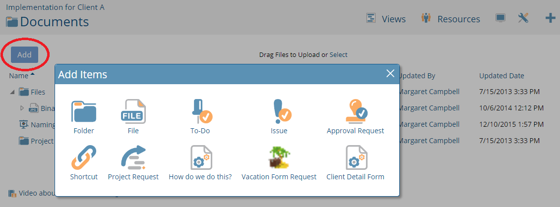 Adding Content – Project Insight Help Center