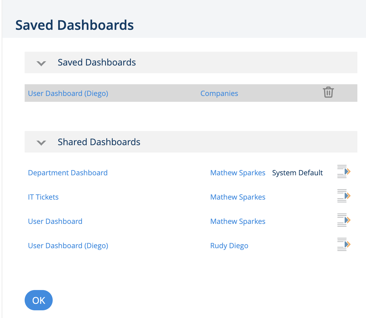 Dashboard Default Options – Project Insight Help Center