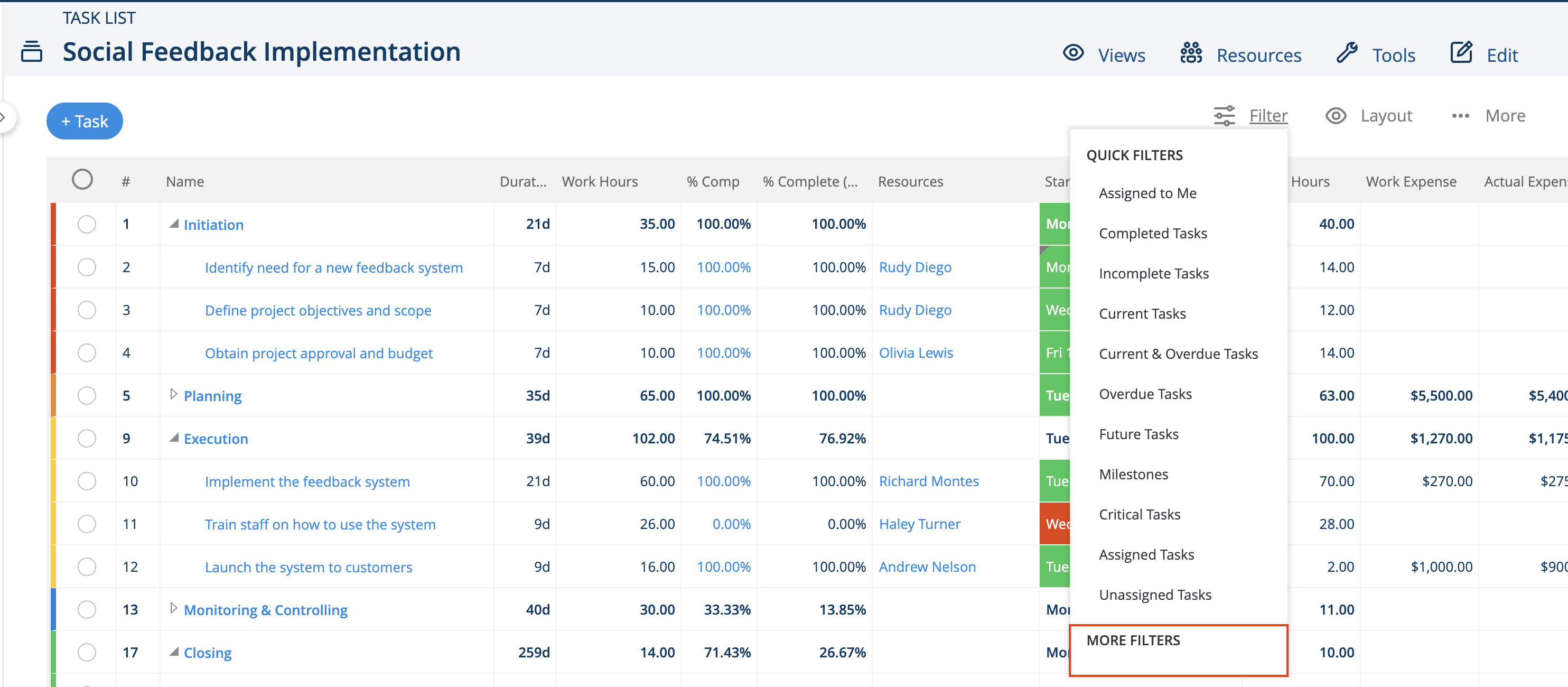 Task List Filtering – Project Insight Help Center