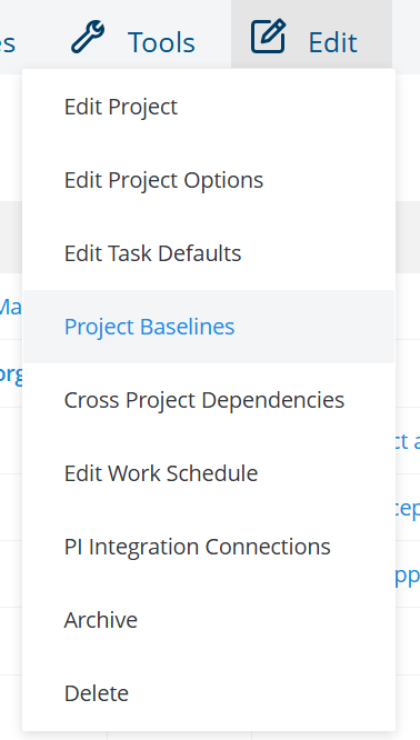 Project Baseline – Project Insight Help Center
