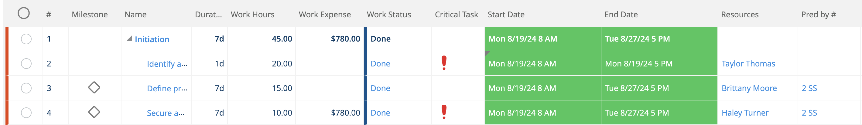 Manual Designation of Critical Tasks – Project Insight Help Center